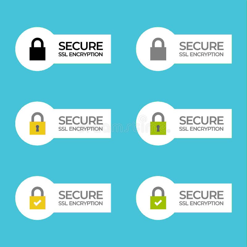 Secure Ssl Encryption Logo, Secure Connection Icon Vector Illustration ...