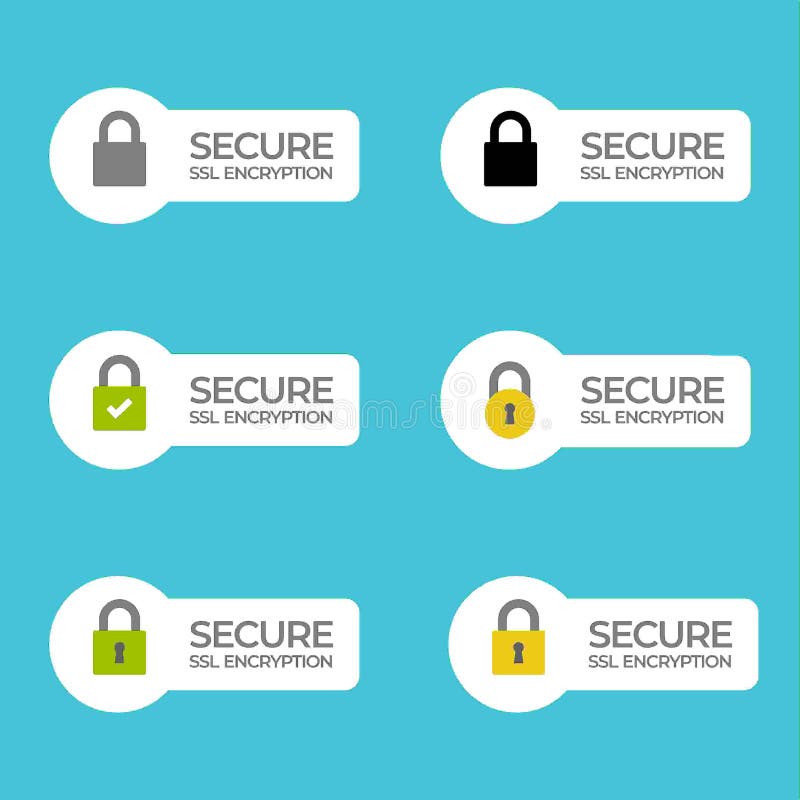 Secure Ssl Encryption Logo, Secure Connection Icon Vector Illustration Stock Illustration ...