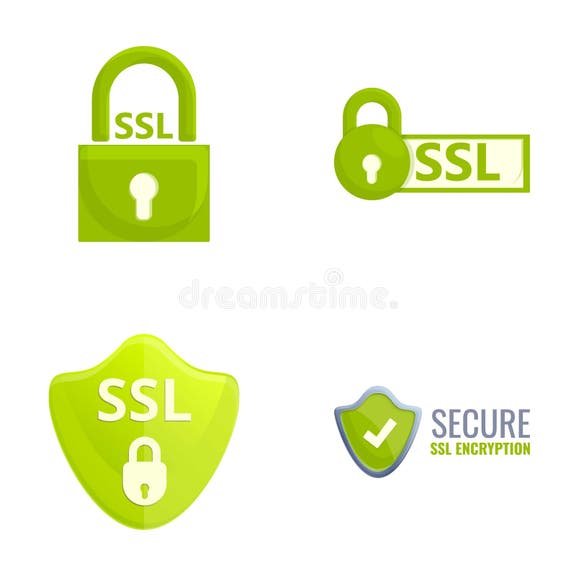 Ssl Secure Icons Set Cartoon Vector. Secure Sockets Layer Certificate ...