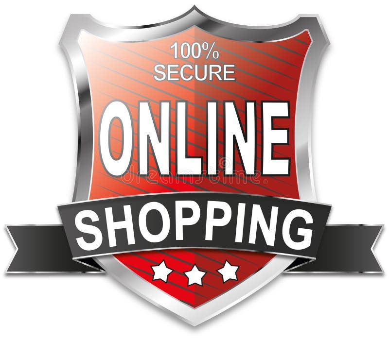 SSL 100 Secure Online Shopping Shield Web Icon Badge Stock Illustration ...