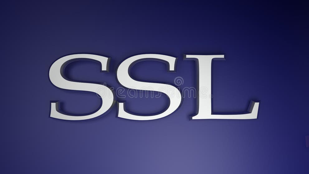 SSL Secure Socket Layer Copper on Blue Background - 3D Rendering ...