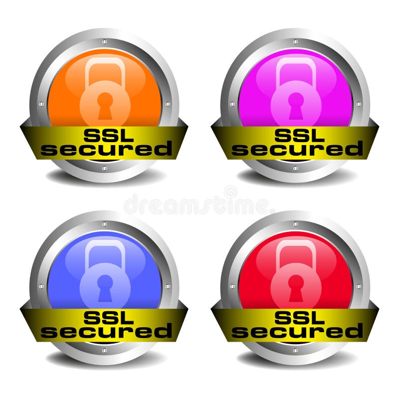 Ssl Secured Seal or Shield Illustration Stock Illustration ...