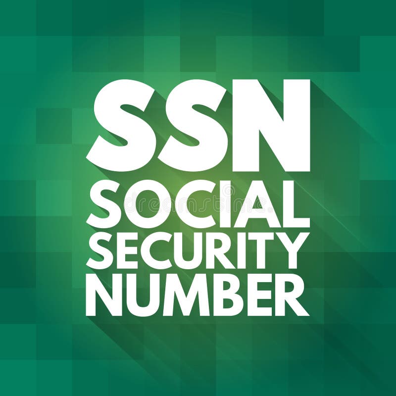 Ssn Social Security Number Acronym Concept Background Stock Photos ...