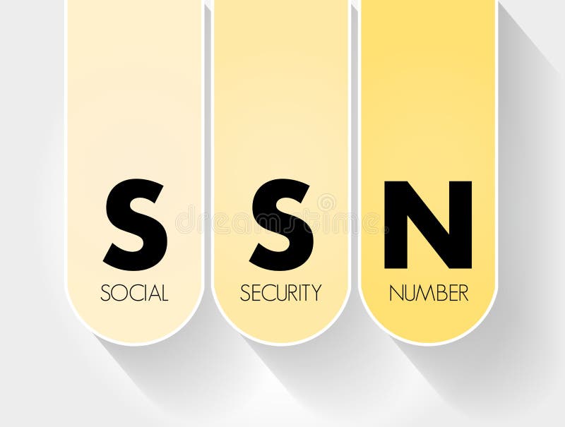 SSN - Social Security Number Acronym, Concept Background Stock ...
