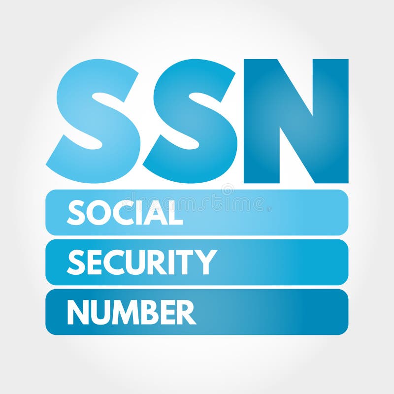 SSN - Social Security Number Acronym, Concept Background Stock ...