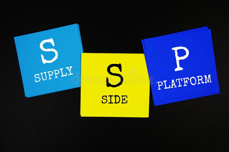 SSP - Supply Side Platform Acronym Text on Sticky Note on Black ...