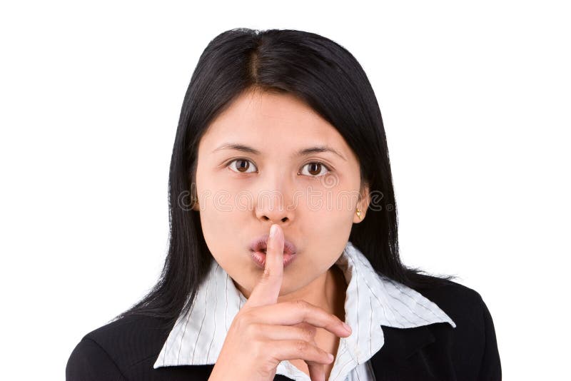 Ssssh.... quiet! stock photo. Image of looking, white - 5609834