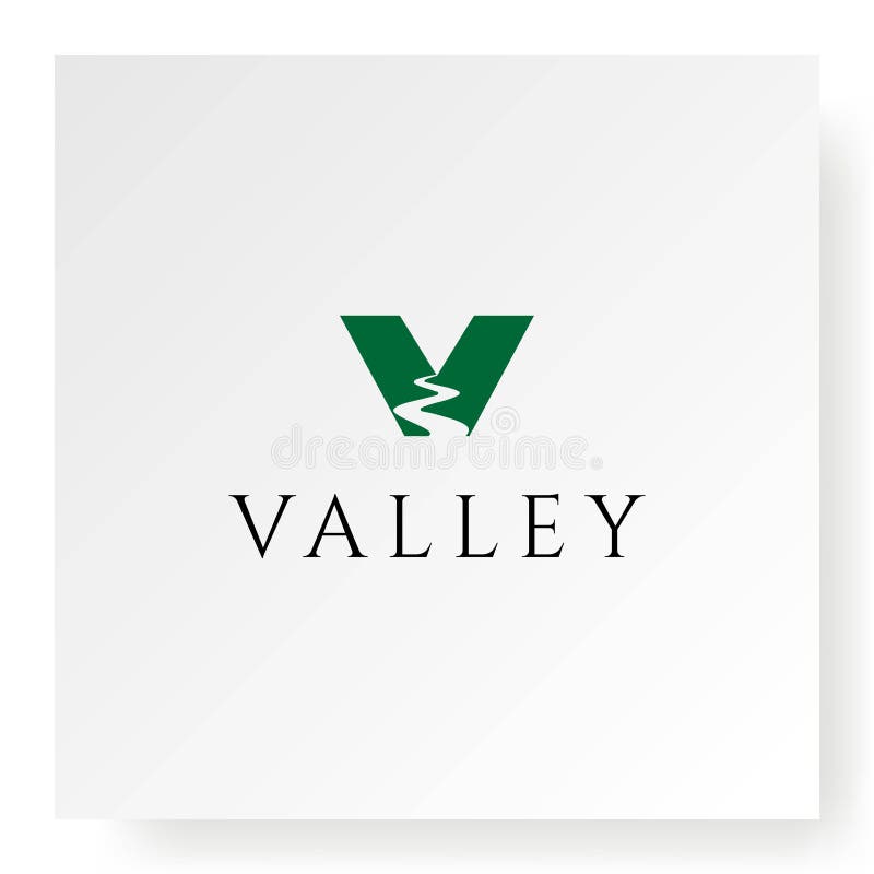 Initial Letter V Valley Creek River Logo Design Vector Stock Vector ...