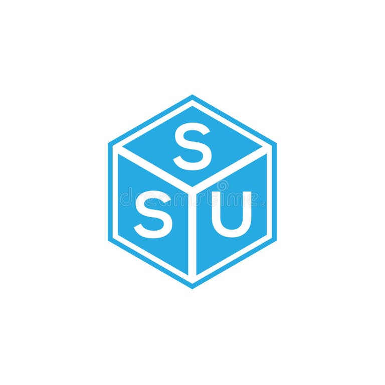 SSU Letter Logo Design on Black Background. SSU Creative Initials ...