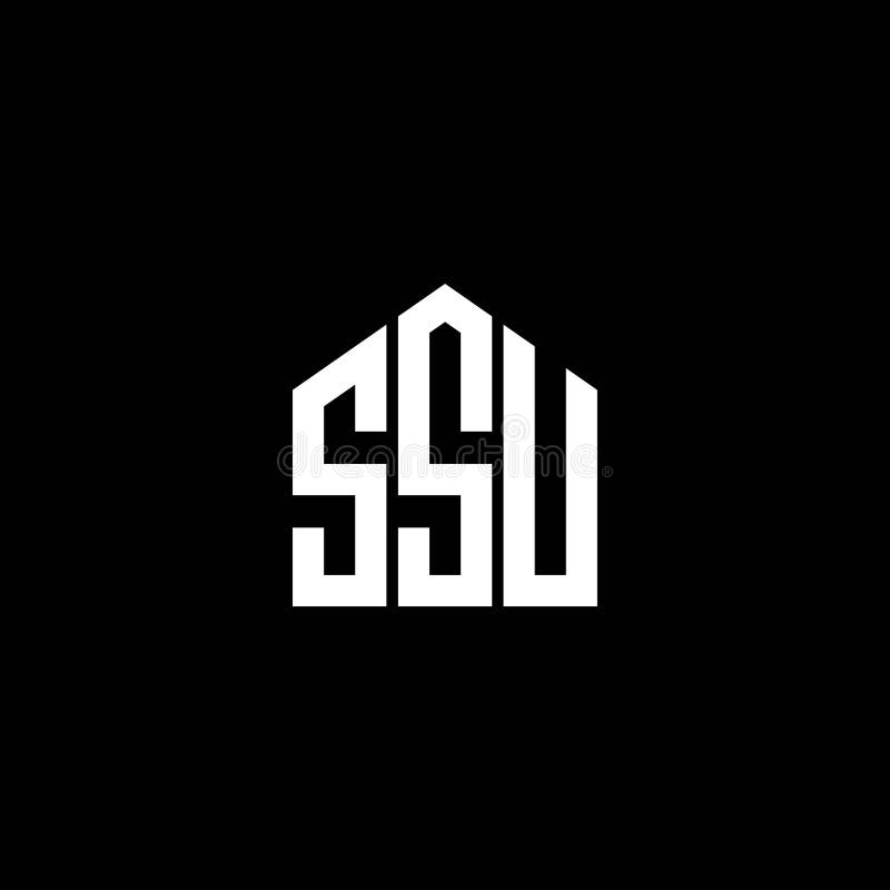 SSU Letter Logo Design on BLACK Background. SSU Creative Initials ...