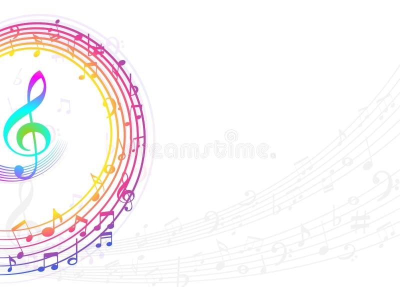 Colourful Music Note Symbol Design Isolated on White. Stock Vector ...