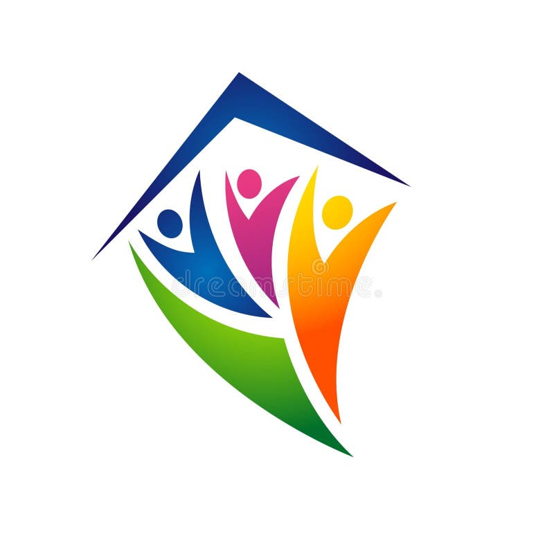 Heart-shaped Home Logo Representing a Happy Family Union. Stock Vector ...