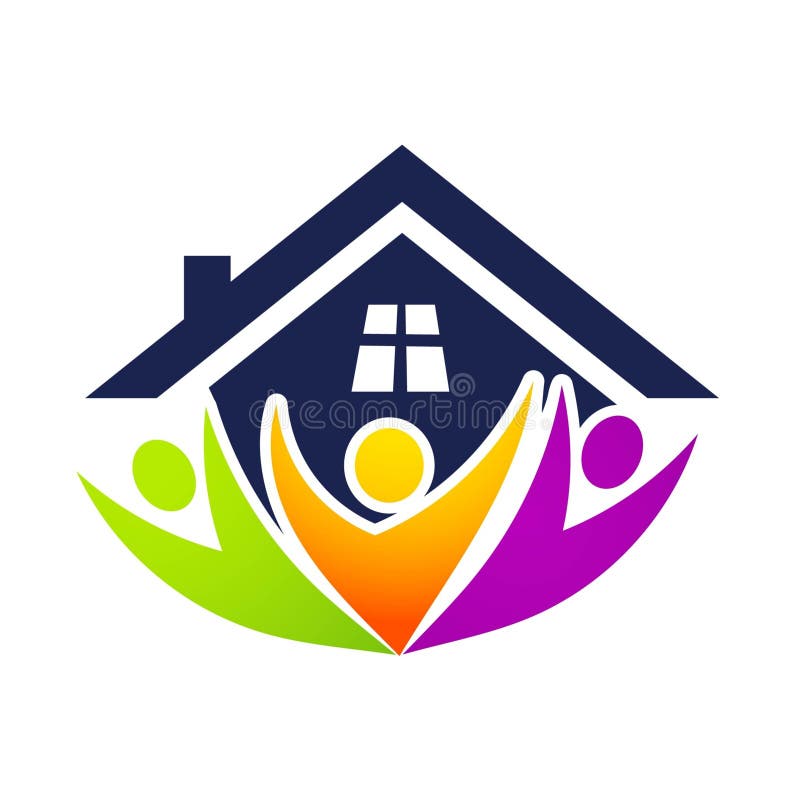 Home Logo Representing a Happy Family Union. Stock Vector ...