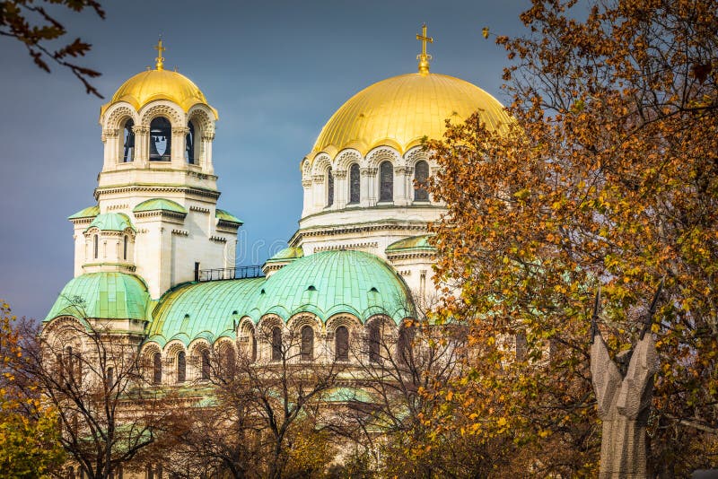 St Alexander Nevski Cathedral in Sofia at Dramatic Sky, Bulgaria ...