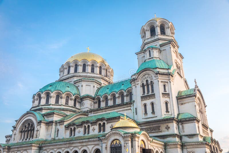 St Alexander Nevski Cathedral in Sofia at Dramatic Sky, Bulgaria ...