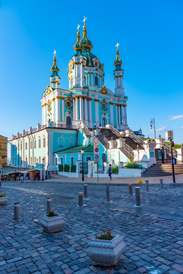 St. Andrew S Church in Kiev, Ukraine Editorial Photo - Image of street ...
