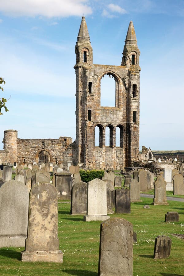 St Andrews Cathedral Grounds Stock Image - Image of scotland, clouds ...