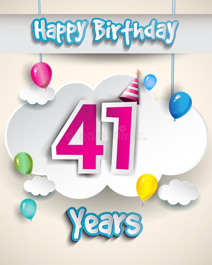 41st Anniversary, Party Poster, Banner and Invitation Stock Vector ...