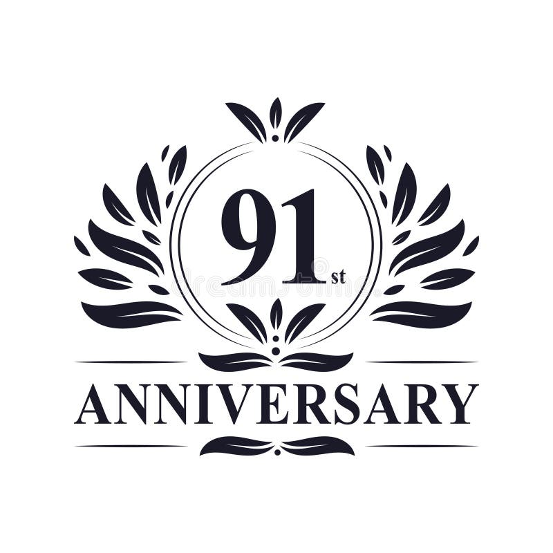 91st Anniversary Logo with Silver Ring, Balloons and Blue Ribbon ...