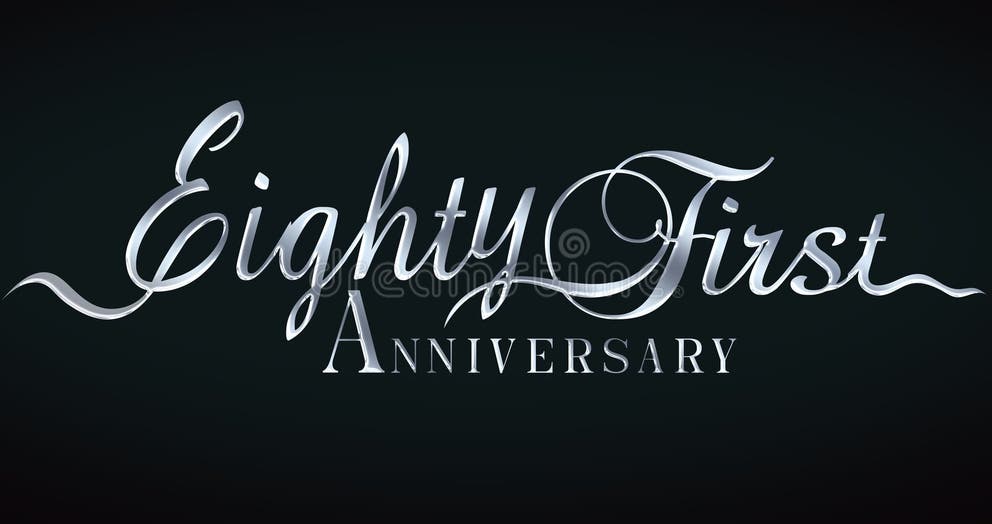 81st Anniversary Isolated Silver Lettering on Transparent Background ...