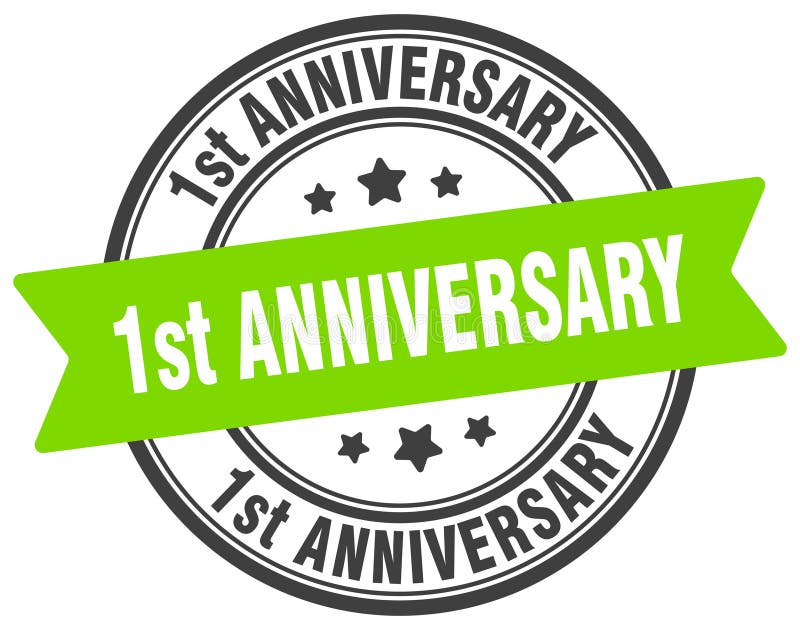 1st Anniversary Stamp. 1st Anniversary Label on Transparent Background ...