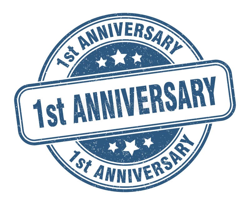1st Anniversary Stamp. 1st Anniversary Round Grunge Sign Stock Vector ...