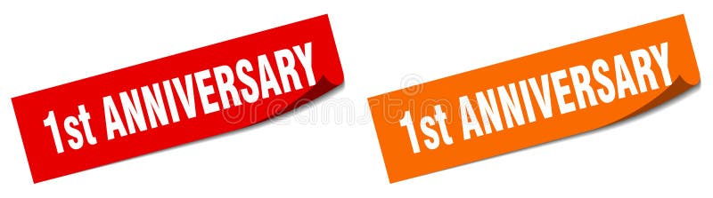 1st Anniversary Sticker. 1st Anniversary Sign Set Stock Vector ...