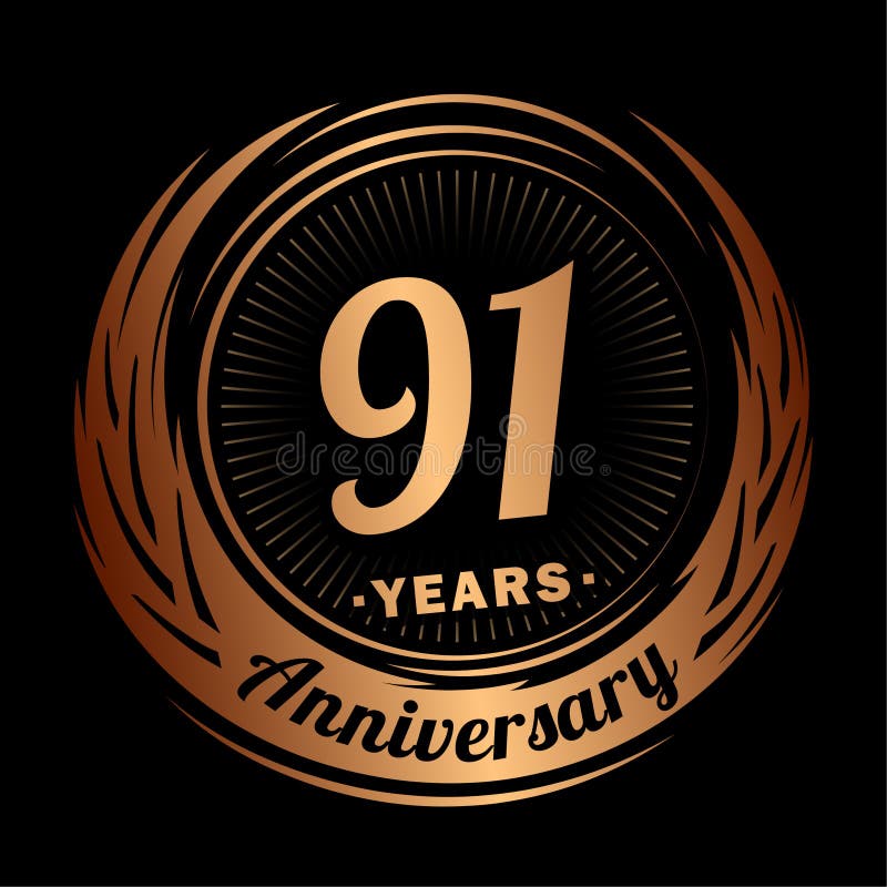 91 Years Anniversary. Elegant Anniversary Design. 91st Logo. Stock ...