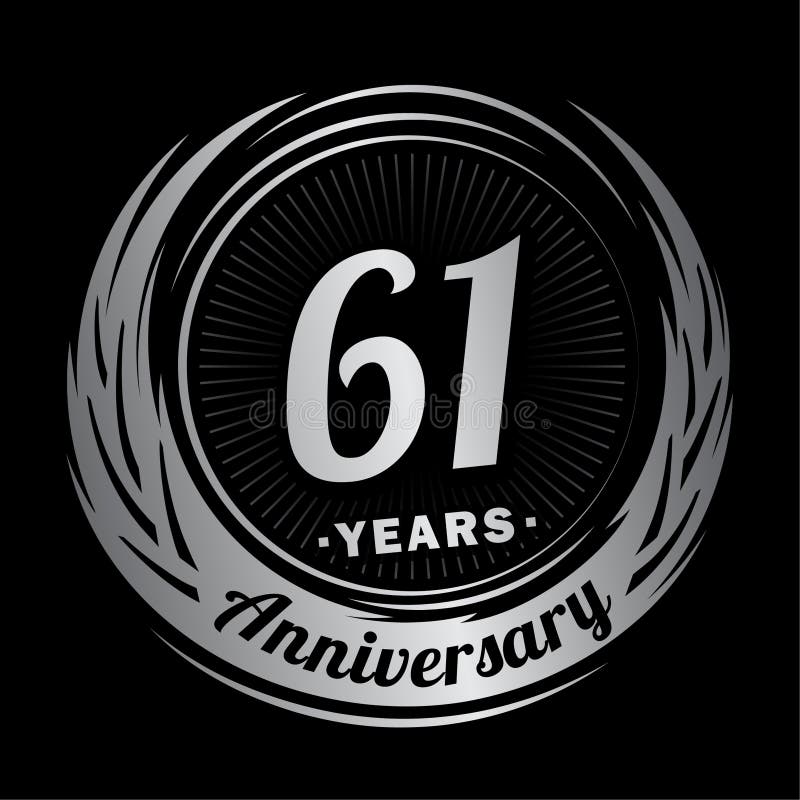 61 Years Anniversary. Elegant Anniversary Design. 61st Logo. Stock ...