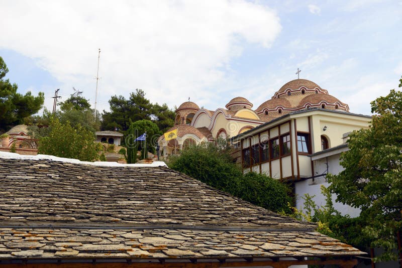 St Archangel Michael Monastery in Thassos Stock Image - Image of cross ...