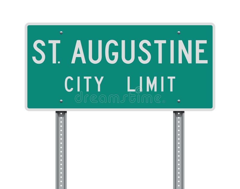 St. Augustine City Limit Road Sign Stock Vector - Illustration of ...