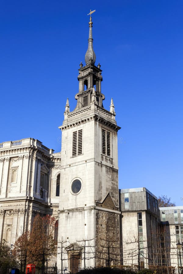 St Augustine with St Faith Church Next To St Paul`s Cathedral in London ... St Augustine with St Faith Church Next To St Paul`s Cathedral in London ...