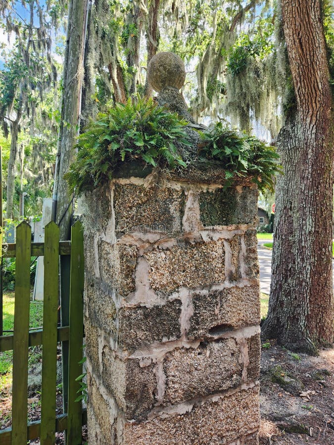 Old Stone Pillar in St. Augustine Stock Image - Image of place ...