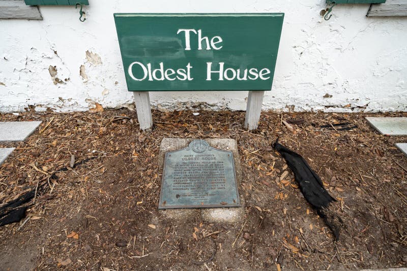 Sign and Plaque for Historic Oldest House in St. Augustine, Florida ...