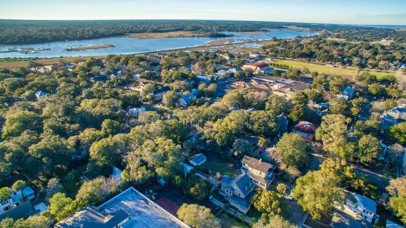 St Augustine, Florida - Panoramic Aerial View of the Beautiful City ...