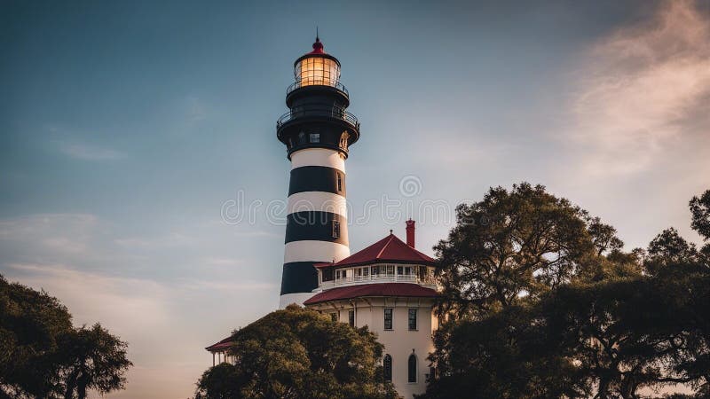 St. Augustine Lighthouse stock illustration. Illustration of building ...
