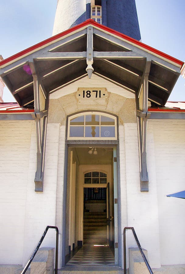 St. Augustine Lighthouse Entrance Stock Photo - Image of watchtower ...