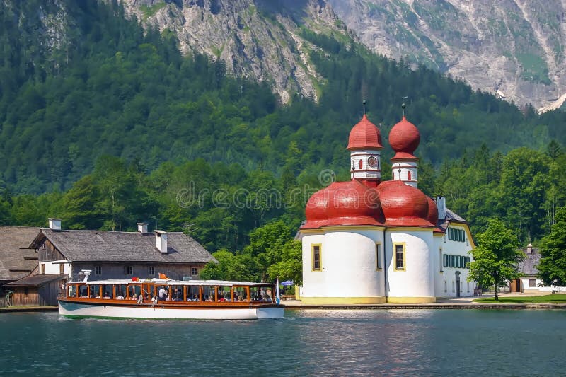 St. Bartholomew Church, Berchtesgaden, Germany Stock Photo - Image of ...