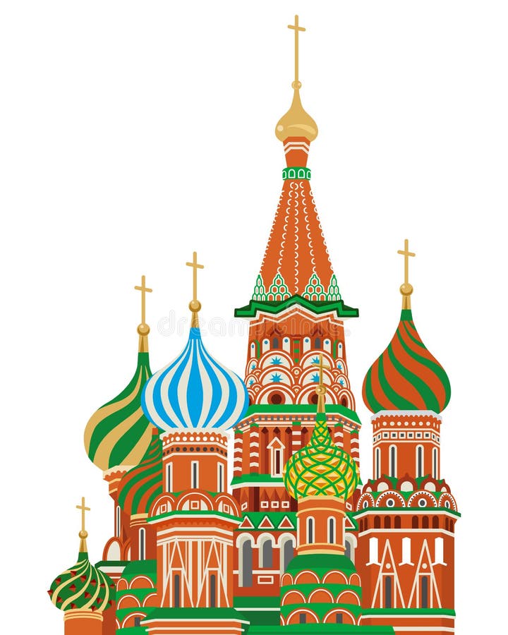 St. Basil Cathedral,Isolated Stock Vector - Illustration of temple ...
