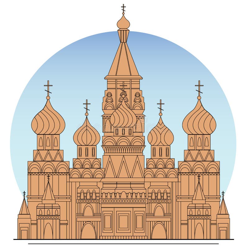 St Basil Cathedral Red Square Stock Vector - Illustration of tourism ...
