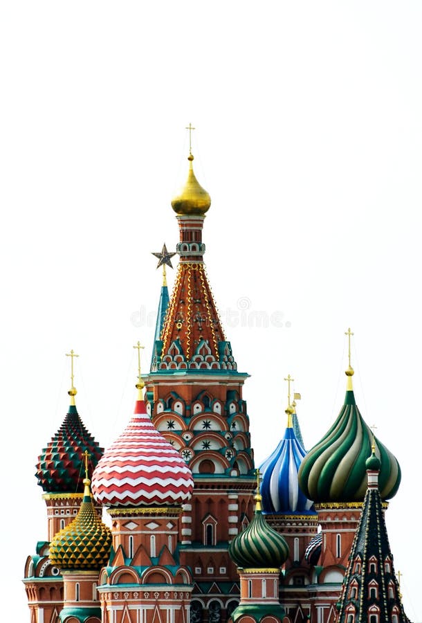 St Basil Cathedral Red Square Moscow Russia Isolated White Background ...