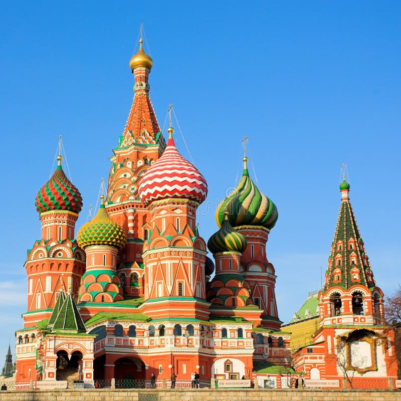 St. Basil Cathedral on the Red Square in Moscow Stock Photo - Image of ...