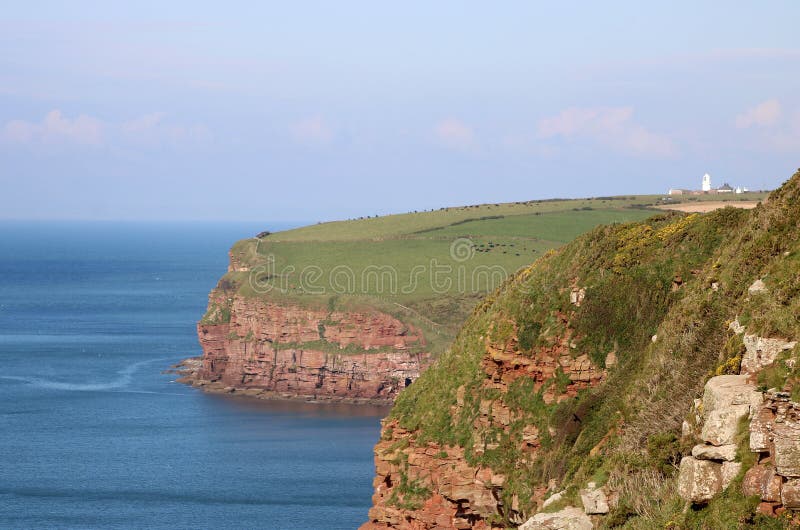 St Bees Head Irish Sea St Bees Lighthouse Cumbria Stock Photo - Image ...