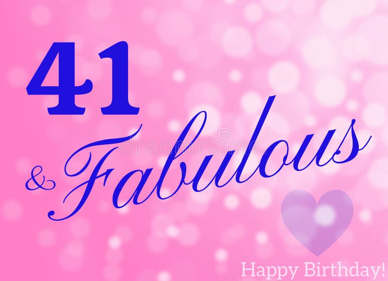 41st Birthday Logo with Silver Ring and Blue Ribbon, Vector Design ...