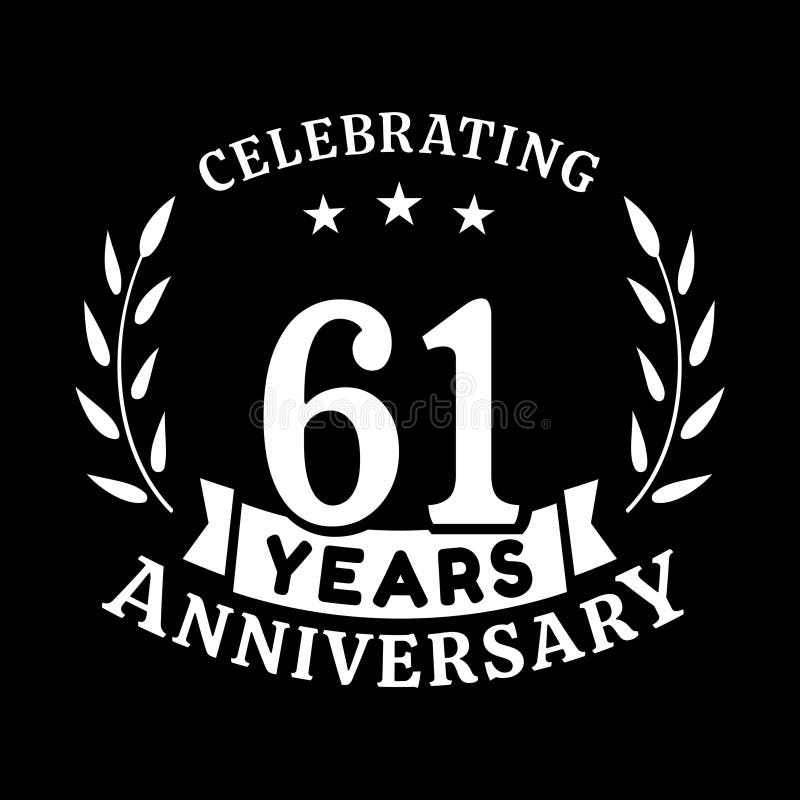 61 Years Anniversary Celebration Logotype. 61st Anniversary Logo ...