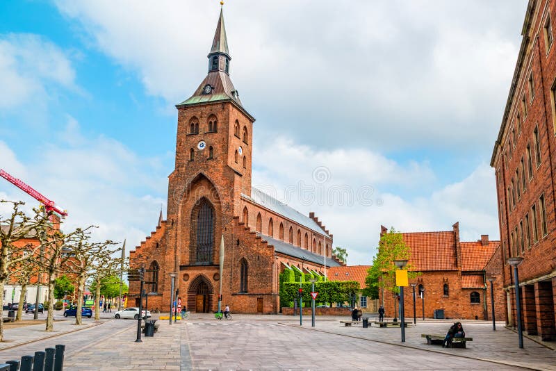 St. Canute`s Cathedral.Odense.Denmark Stock Photo - Image of cloud ...