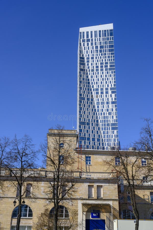 21st Century Skyscraper and Mid-20th Century Architecture Building in ...
