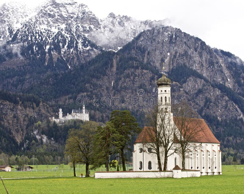 Saint Coloman Church - Schwangau Allgau Bavaria Germany Stock Image ...