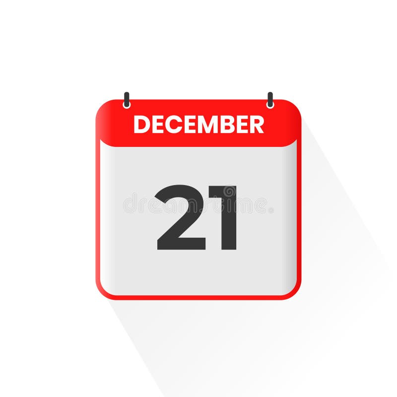 21st December Calendar Icon. December 21 Calendar Date Month Icon ...