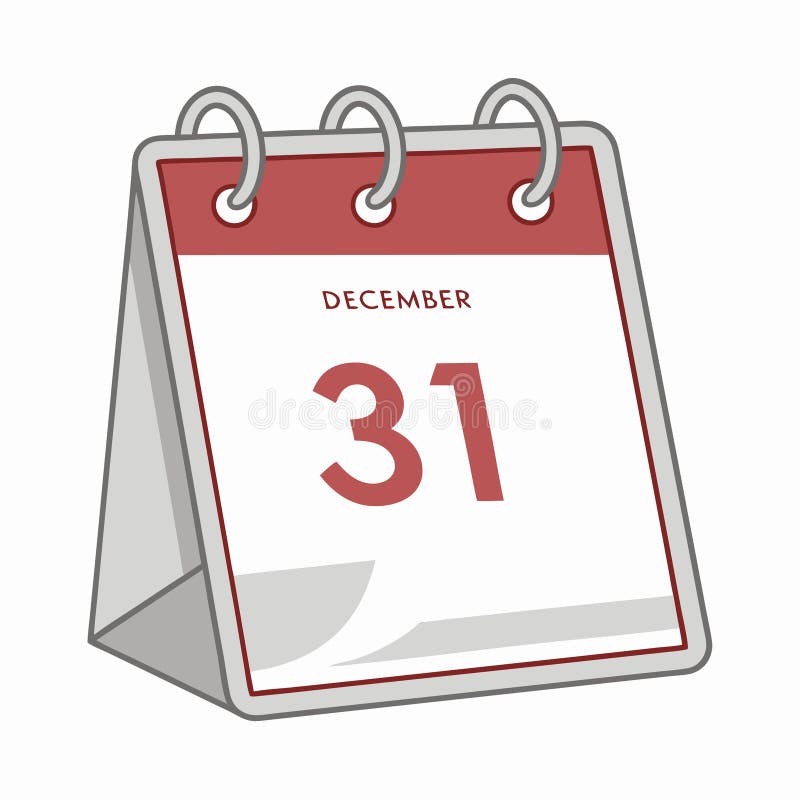 31st December Calendar - Year-End Planner and Countdown Reminder Stock ...